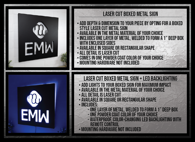 Product Guide - Laser Cut Signage Styles