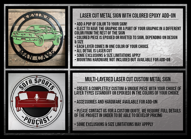 Product Guide - Laser Cut Signage Styles – HouseSensationsArt