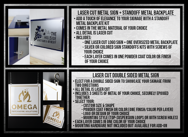 Product Guide - Laser Cut Signage Styles